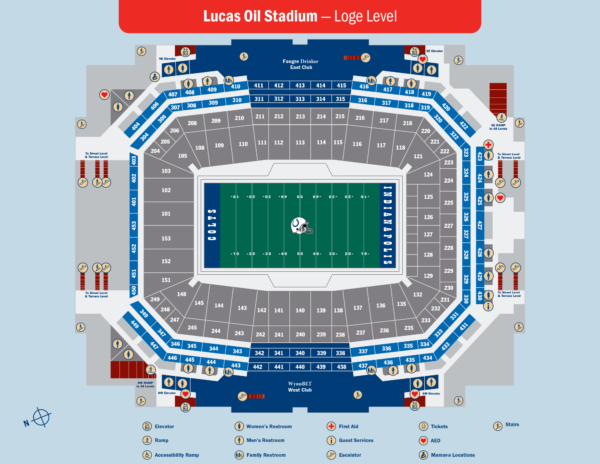 Lucas Oil Stadium Maps by Level